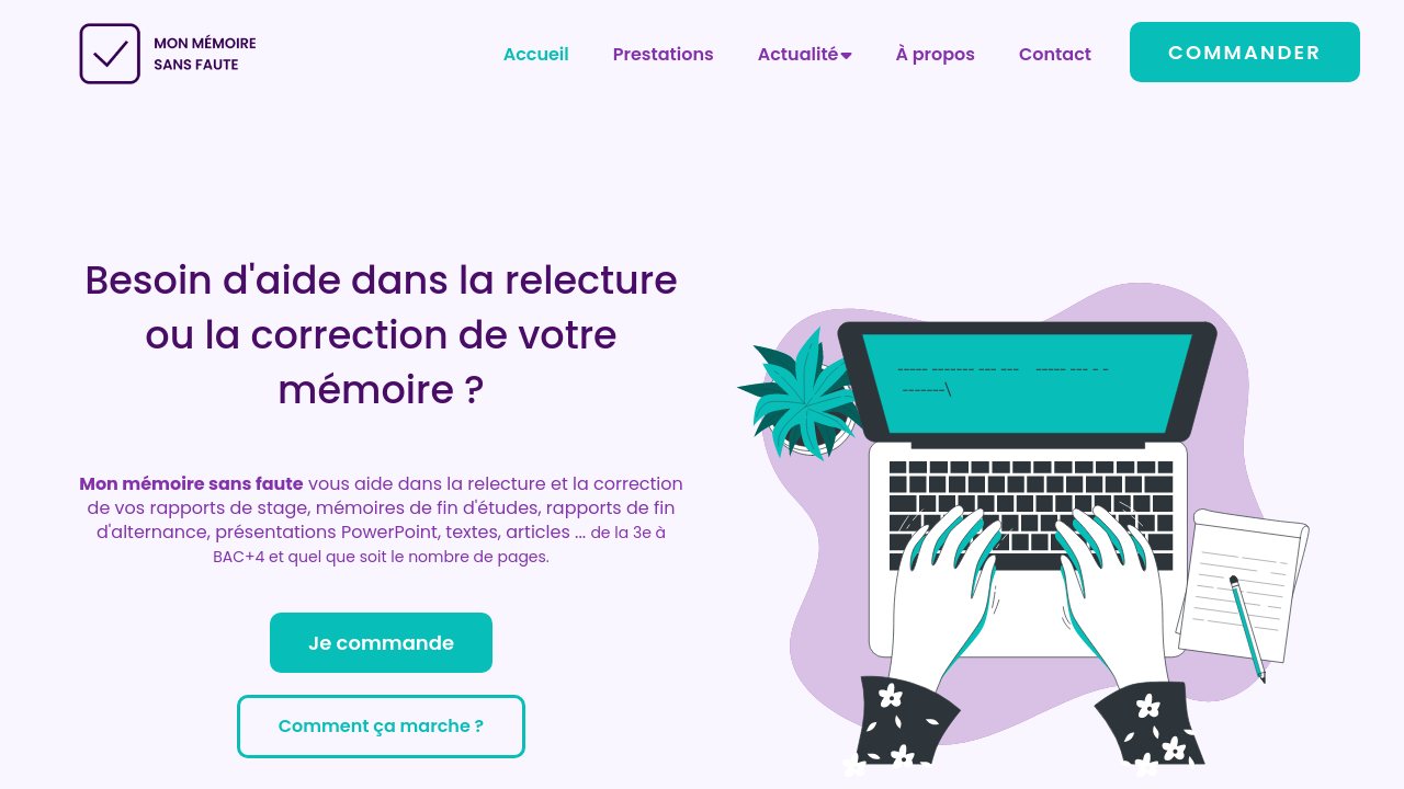 Mon mémoire sans faute - Relecture, corrections de mémoires étudiants